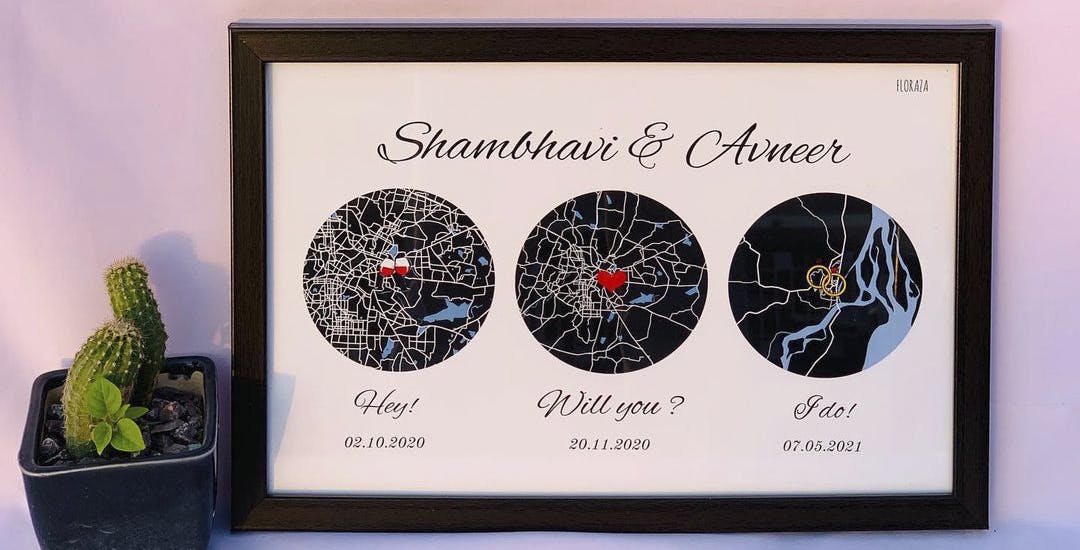 Get Personalied Memory Map Gifts From Floraza | LBB